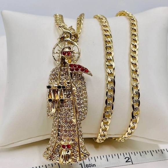 Gold-plated | Accessories | Multistones Red Eyes The Grim Reaper Chain ...